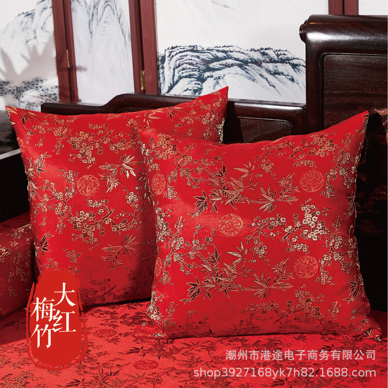 Новая подушка в китайском стиле, подушка для подлокотника, классическая подушка для гостиной, красная деревянная подушка для дивана с съемным и стираемым сердечником