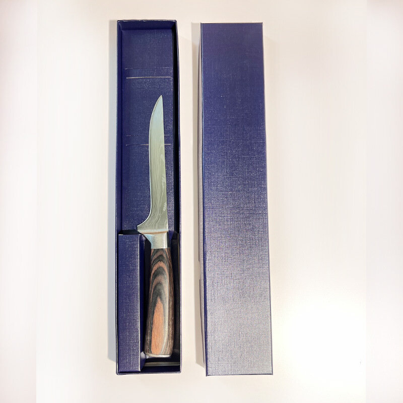 Набор ножей с дамасским узором, стальные ножи с цветной деревянной ручкой, лазерный узор, поварской нож, фруктовый нож, кухонные ножи для дома