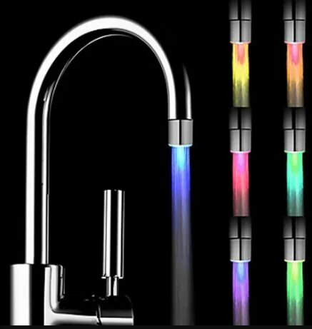 Смеситель для кухонной мойки с LED подсветкой