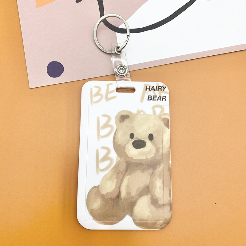 Милый держатель для карт, держатель для студенческих карт, держатель для карт питания, держатель для пропусков, заводской бейдж, выдвижной брелок, антипотеря