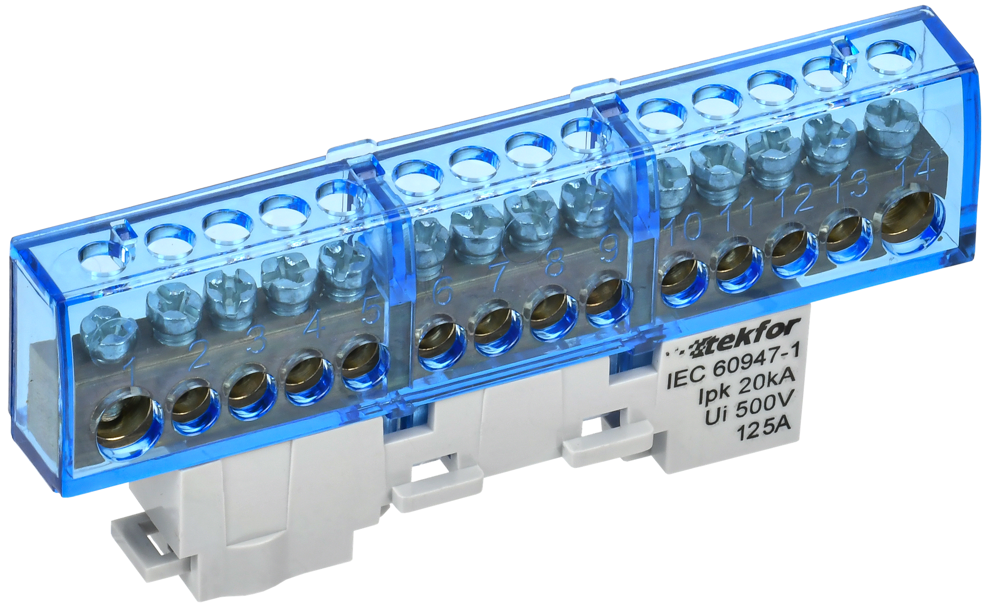 TEKFOR Шина N ноль изолированная на универсальном держателе 8х12-14-С IEK IEK TF-NN20-14-KL-K07