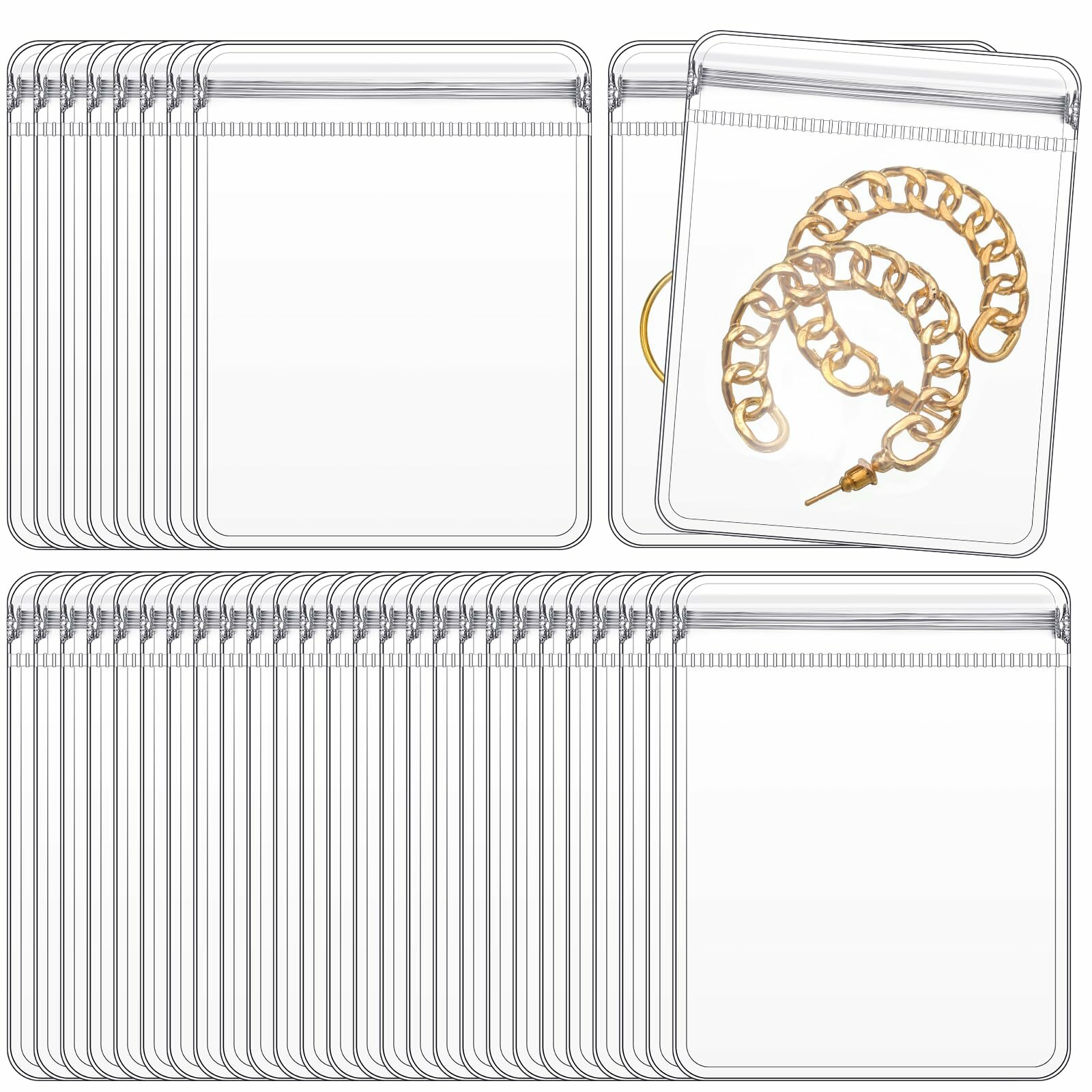 200 прозрачных самозажимающихся пакетов из ПВХ для украшений, упаковочных пакетов для колец и серёжек, герметичных хранилищных пакетов 6x8 см, водонепроницаемых и антиоксидантных