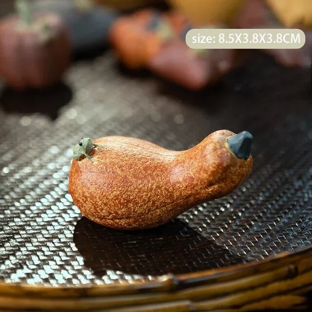 Китайские фигурки чайных питомцев из фиолетовой глины, реалистичные изделия ручной работы в форме фруктов, чайные сервизы, украшения для дома и сада, художественные подарки.