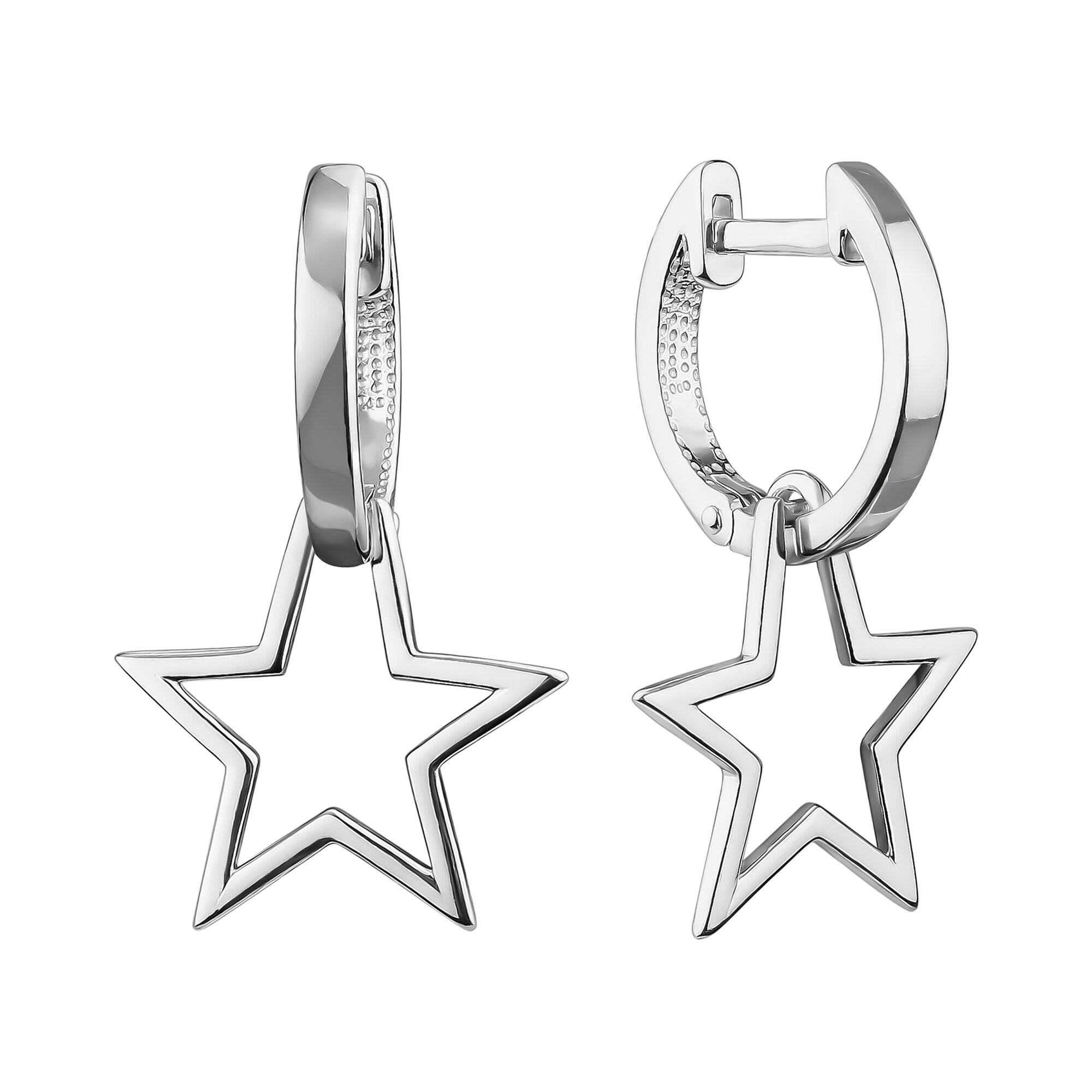 Серьги, серебро, 925 проба, родирование