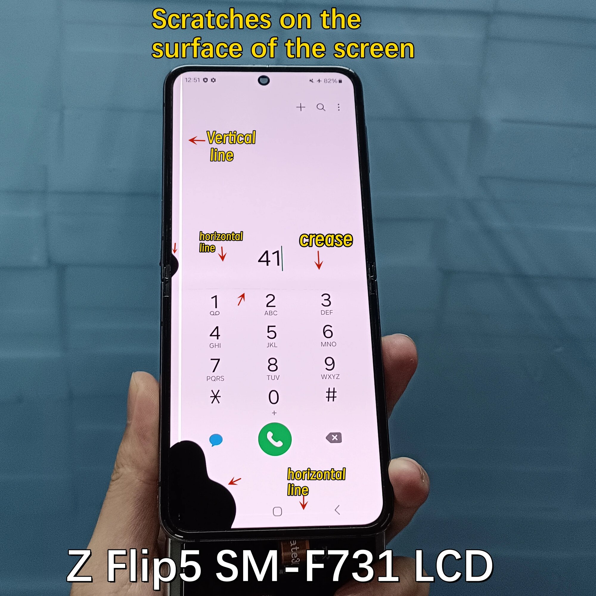 6,7-дюймовый AMOLED ЖК-дисплей для Samsung Z Flip5 LCD Z Flip 5 SM-F731B F731N Дисплей F731 F7310 Дигитайзер сенсорного экрана с дефектами 41 No Frame