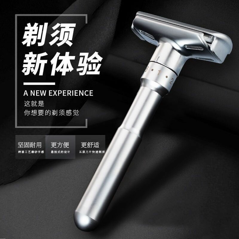 Лидер продаж: классическая металлическая ручная бритва с двусторонними лезвиями, винтажная ручная бритва для мужчин.