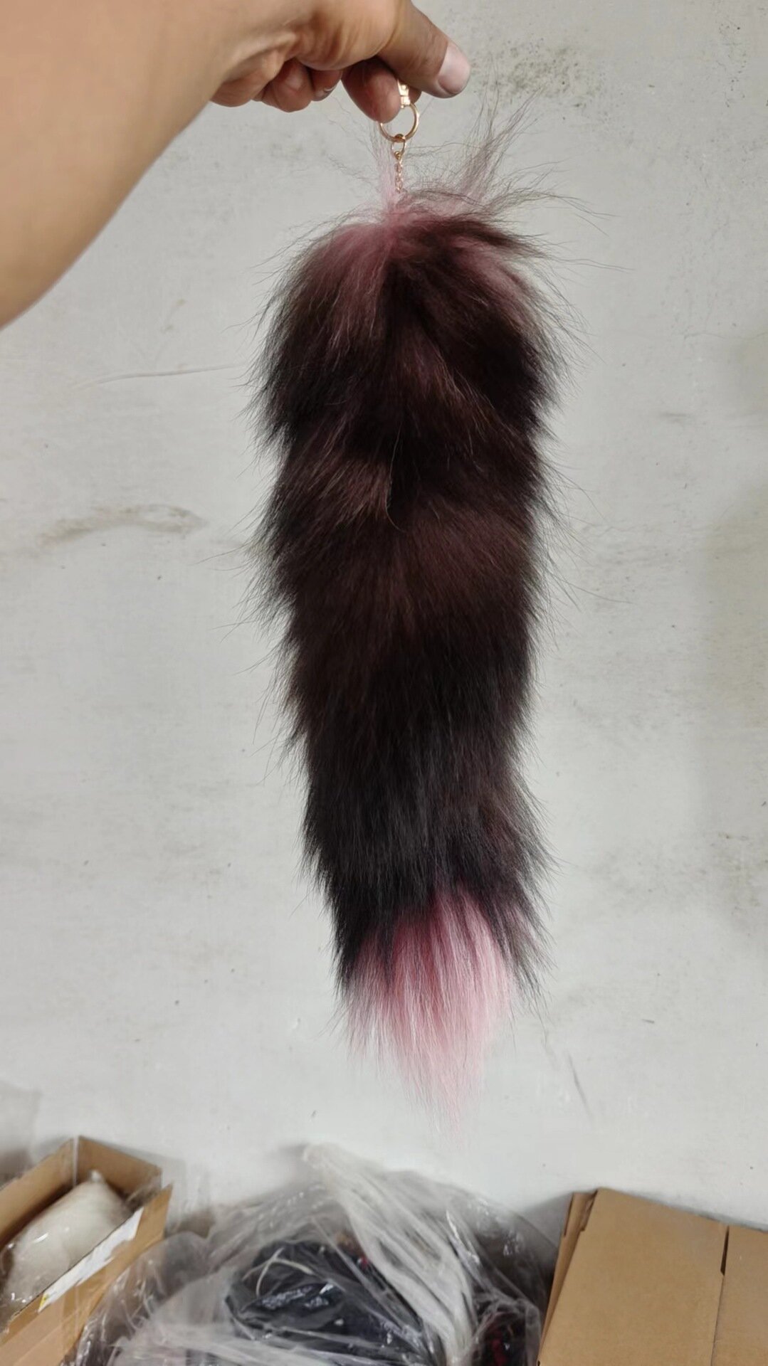 Кристальный брелок с подвеской в виде лисьего хвоста, подвеска для рюкзака, длинный хвост, плюшевая игрушка, подарок, веселая кукла