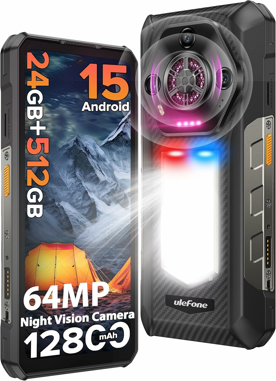 Защищенный смартфон Ulefone Armor 30, Ночная камера, Фонарь, Динамик 4Вт, Helio G100, Android 15 12/512 ГБ, Гарантия год