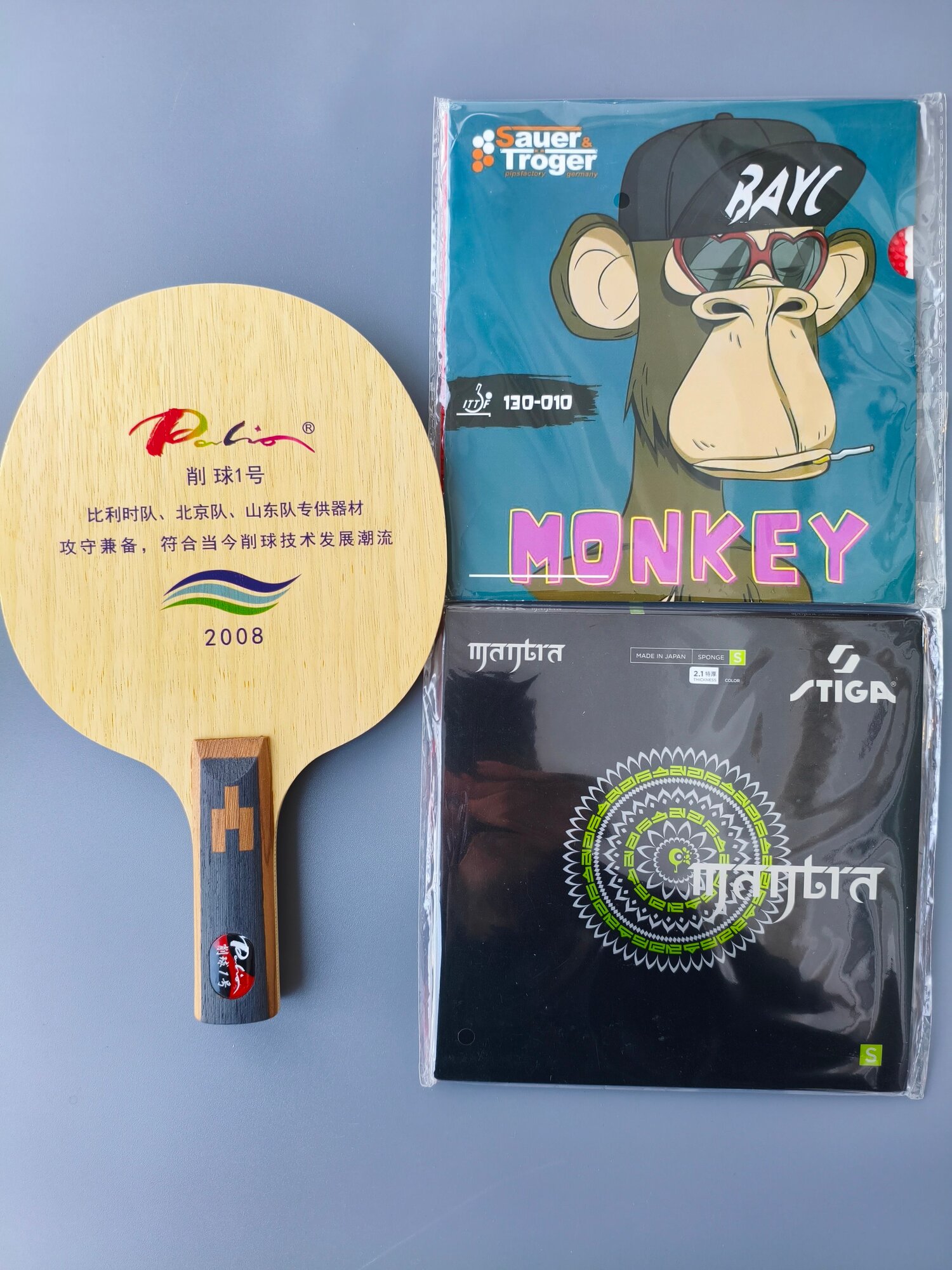 Длинные шипы ОХ! Palio Chop № 1 + Sauer&Troger Monkey + Stiga mantra S