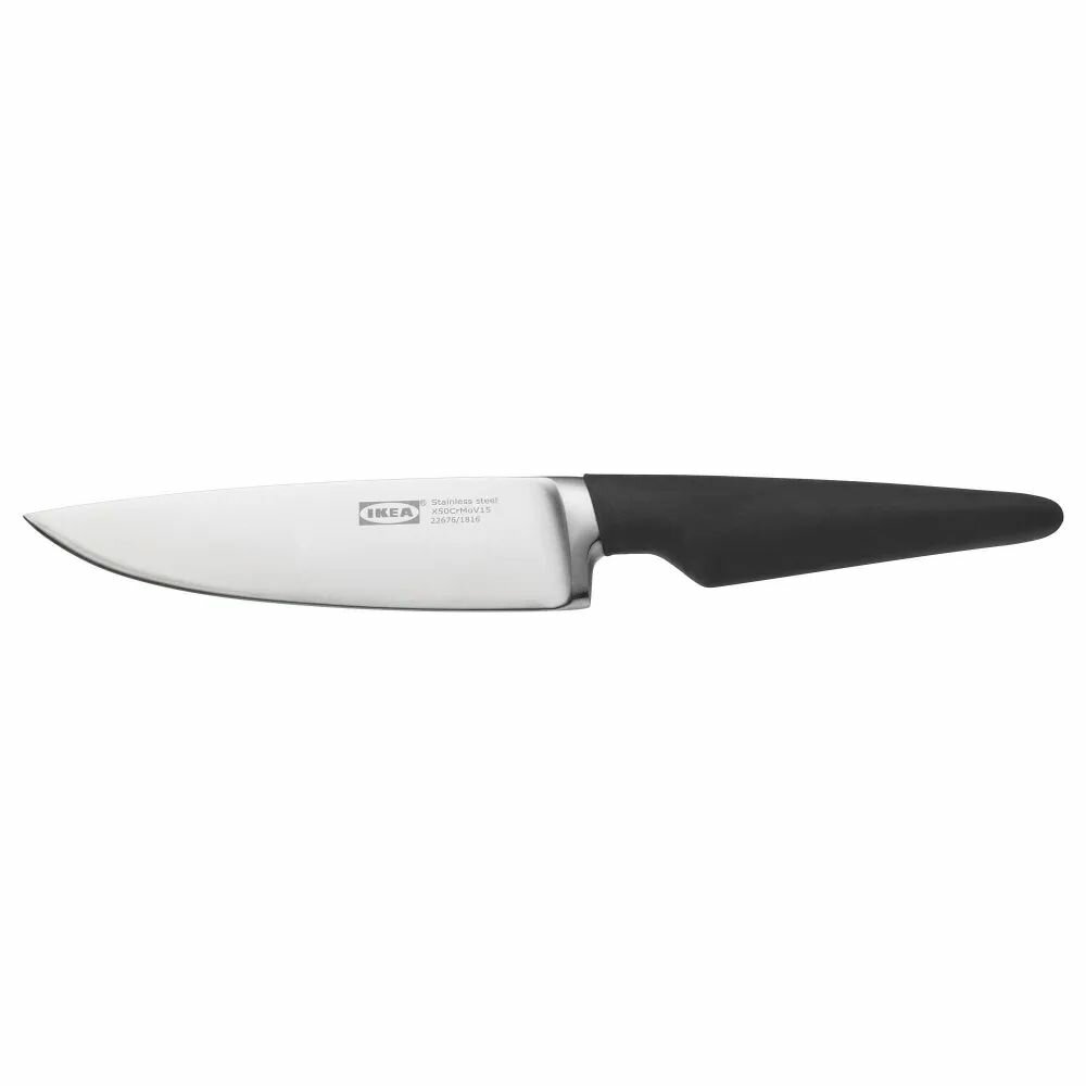 Нож кухонный IKEA VORDA, нержавеющая сталь, пластик, 14см, чёрный