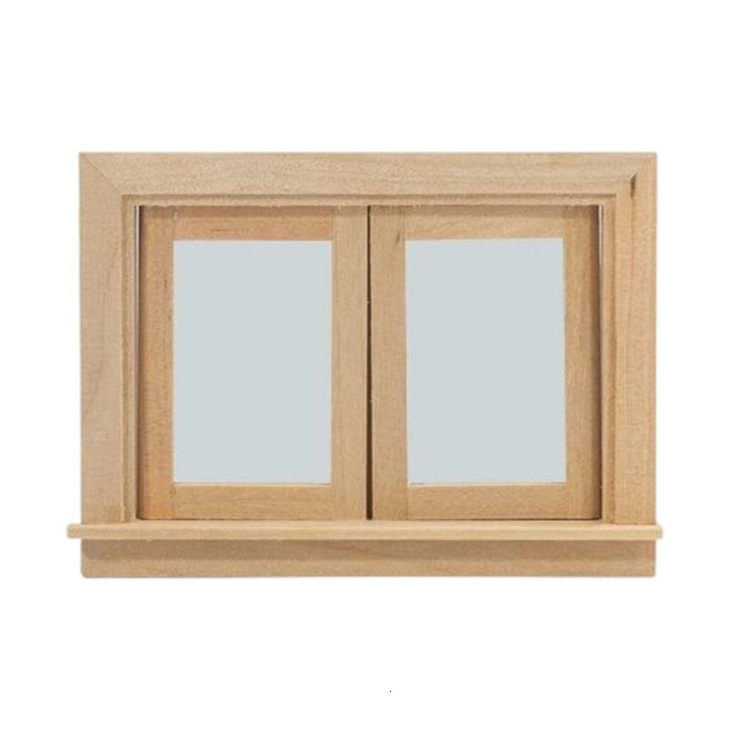 Двери и окна для кукольных домиков из натурального дерева (масштаб 1:12), Небольшое окно-заготовка