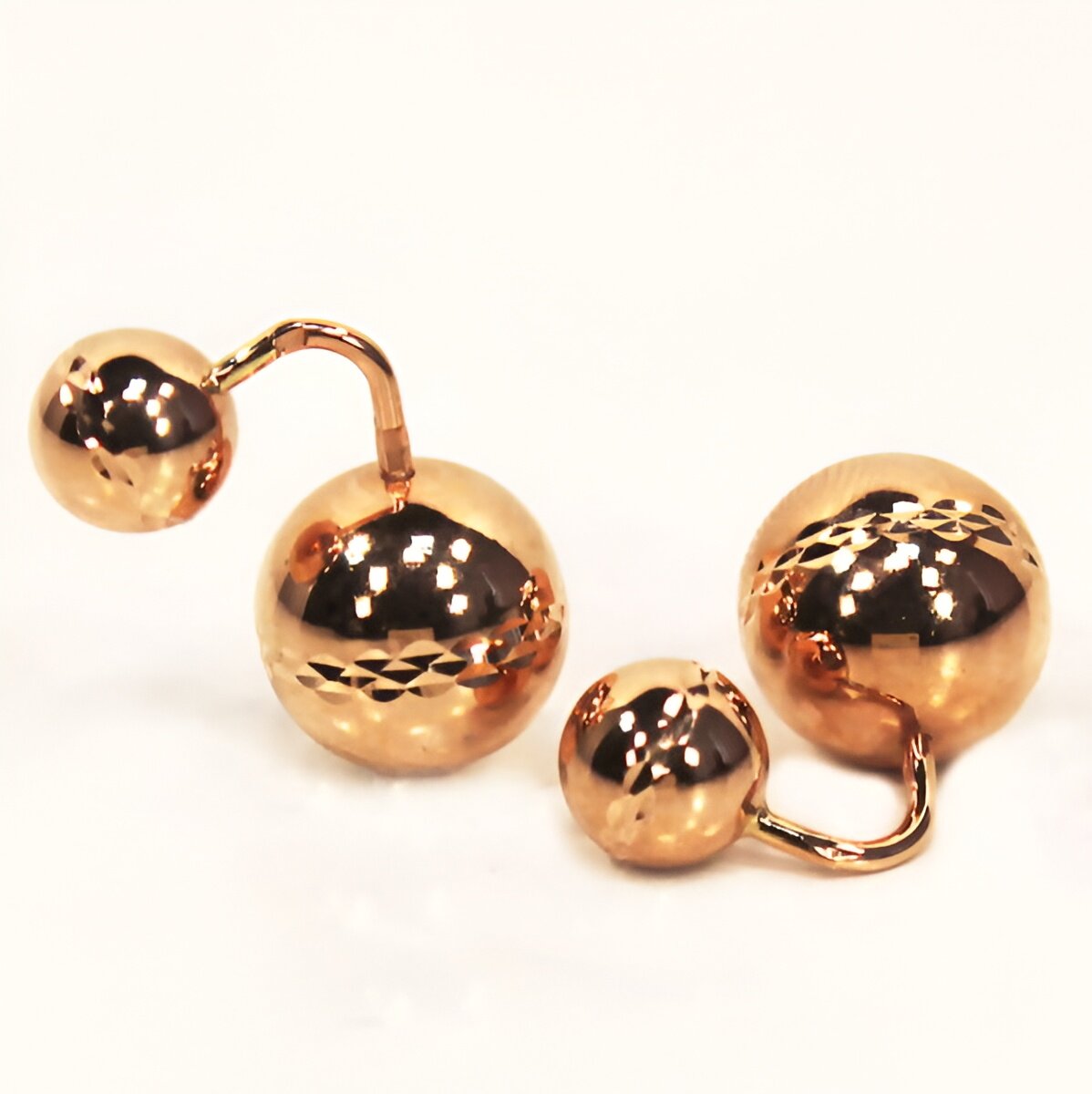Серьги пусеты, красное золото, 585 проба