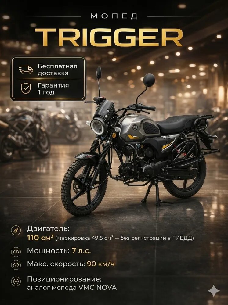 Мопед TRIGGER GREY 110 см3 (49,9 см3)