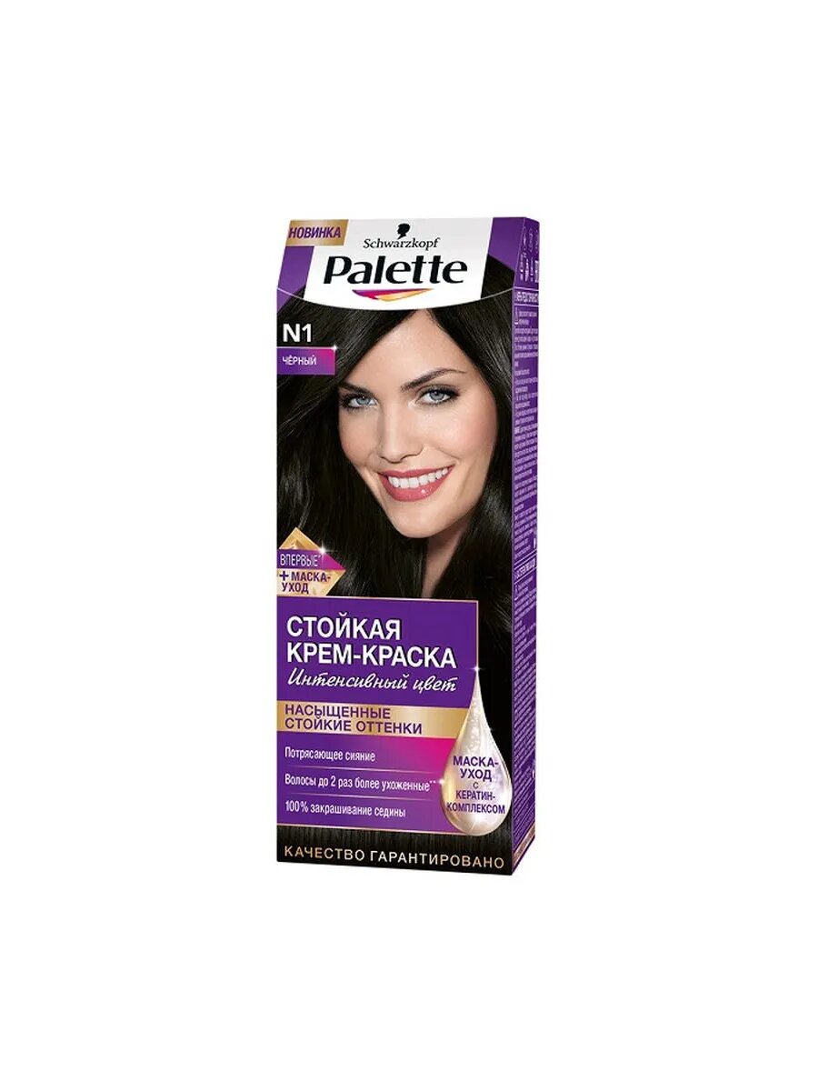 Palette Стойкая крем-краска N1 Черный 110 мл 1 шт