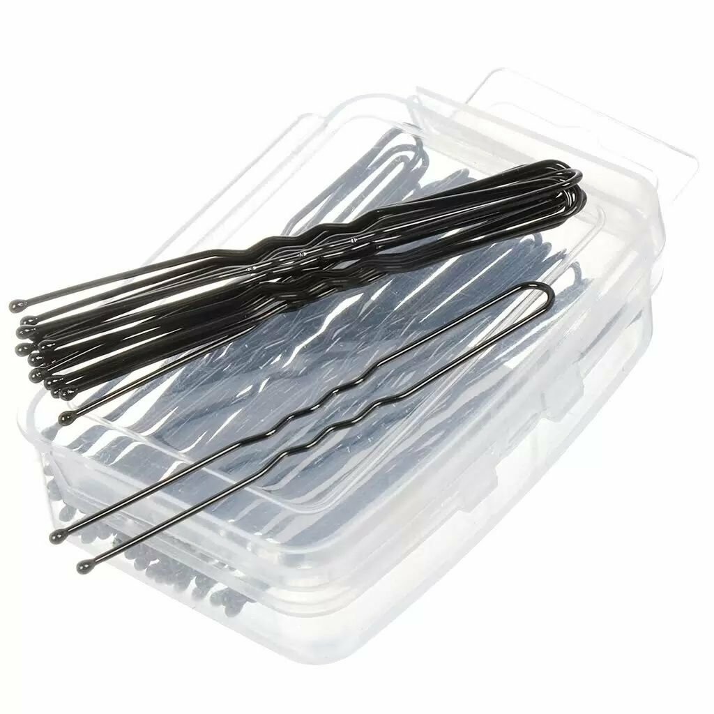 Заколка шпилька для волос черная металлическая 40 штук в упаковке для создания причесок и укладки