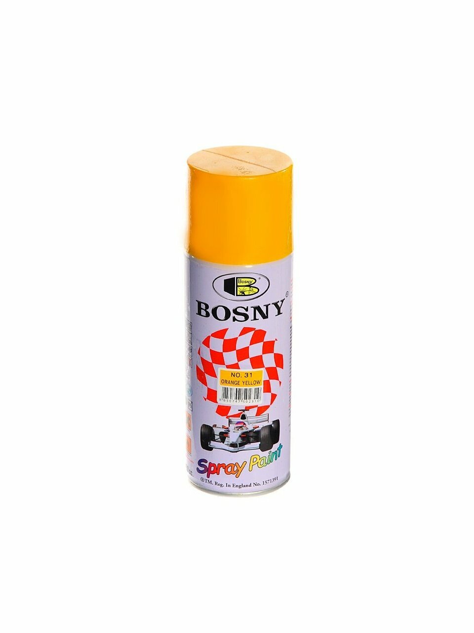 Краска аэрозольная Bosny №31 акрилово-эпоксидная универсальная глянцевая желто-оранжевая 0.4 кг для дерева и металла