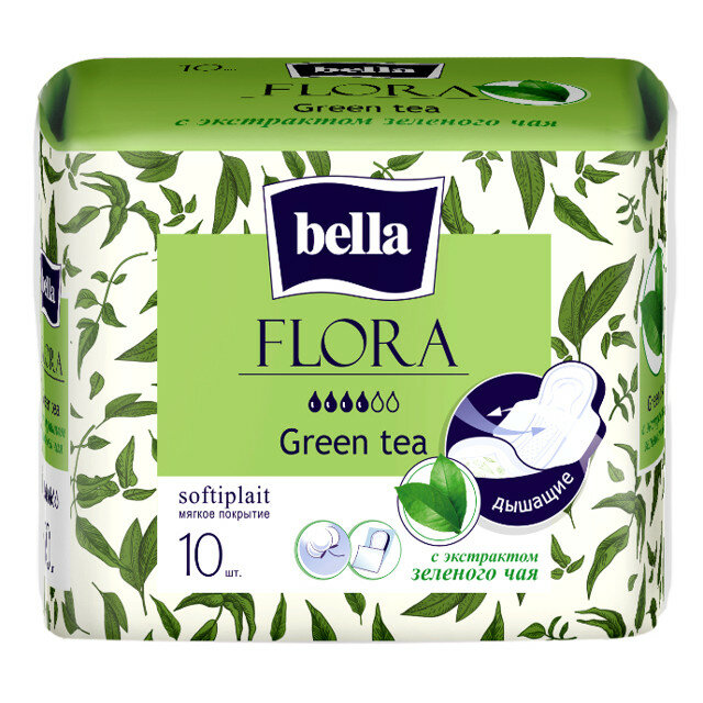 Прокладка BELLA Panty Flora Green tea 10 шт normal plus для критических дней
