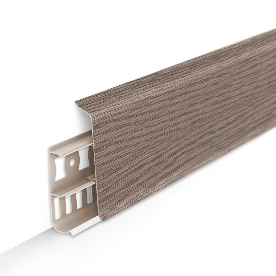 Пластиковый плинтус Идеал Деконика 85 мм Дуб снежный 215, 1 шт.