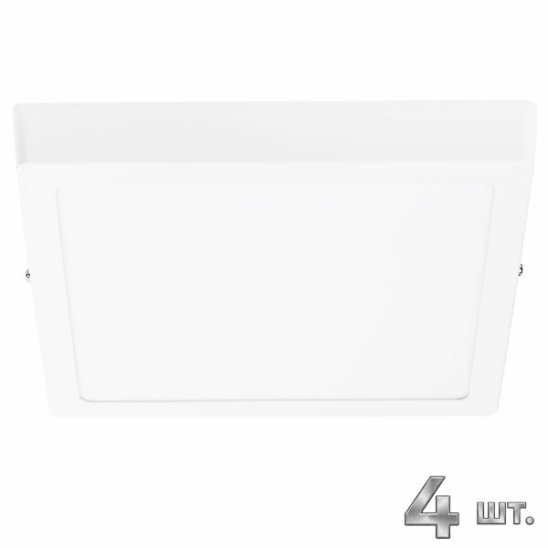 Светильник потолочный светодиодный накладной Lightstar ZOCCO 324182, 3000K, 18W, квадратный, белый, комплект 4 шт.