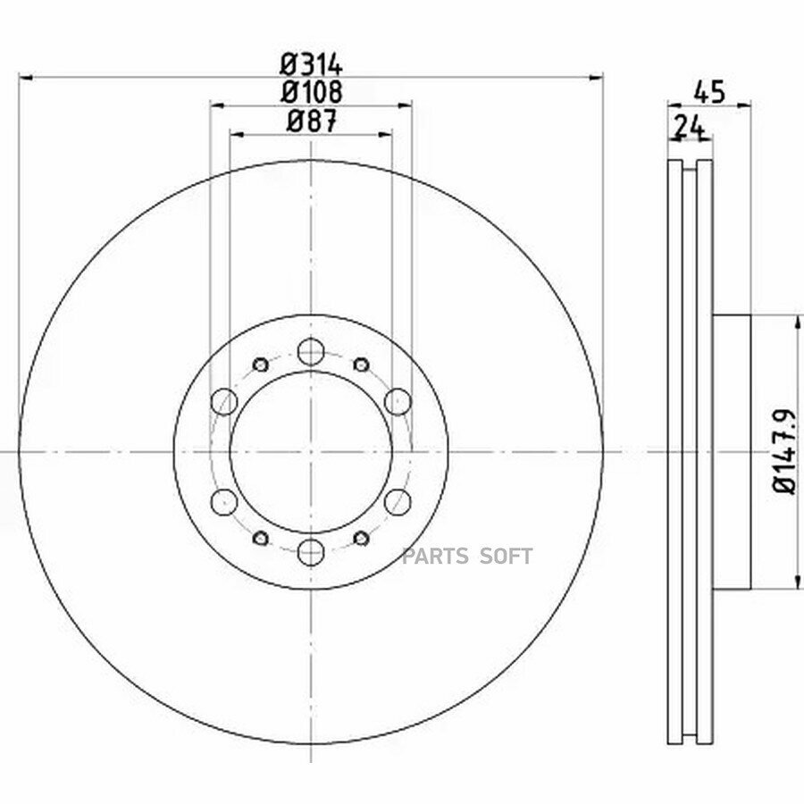 TEXTAR 92144803 Диск тормозной передний с покрытием PRO MITSUBISHI/MITSUBISHI (BJC)/ PEUGEOT TEXTAR 92144803