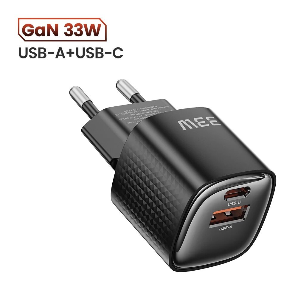 Зарядное устройство Toocki 33W Mini GaN USB PD3.0 для быстрой зарядки Type-C для iPhone 17 EU Black