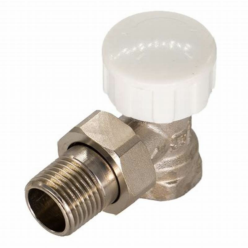 Термостатический запорный клапан угловой R 3/4" × R 3/4", Ру 10