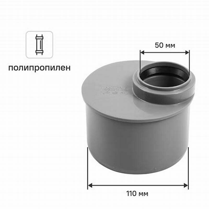 «Кубань». Переход Ø 110 × 50 мм, короткий, внутренний