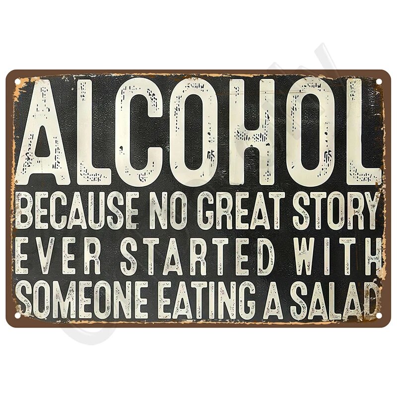 Металлическая вывеска "Alcohol" винтаж, AZSWLF 43742