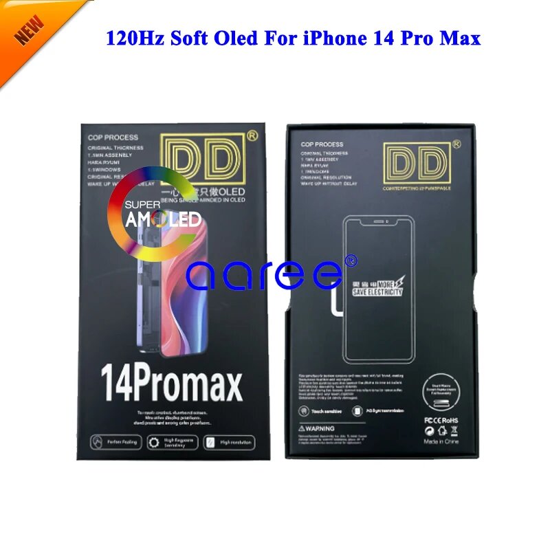 Дисплей DD Brand 120Hz Soft OLED LCD для iPhone 14 Pro Max, сенсорный экран с дигитайзером в сборе
