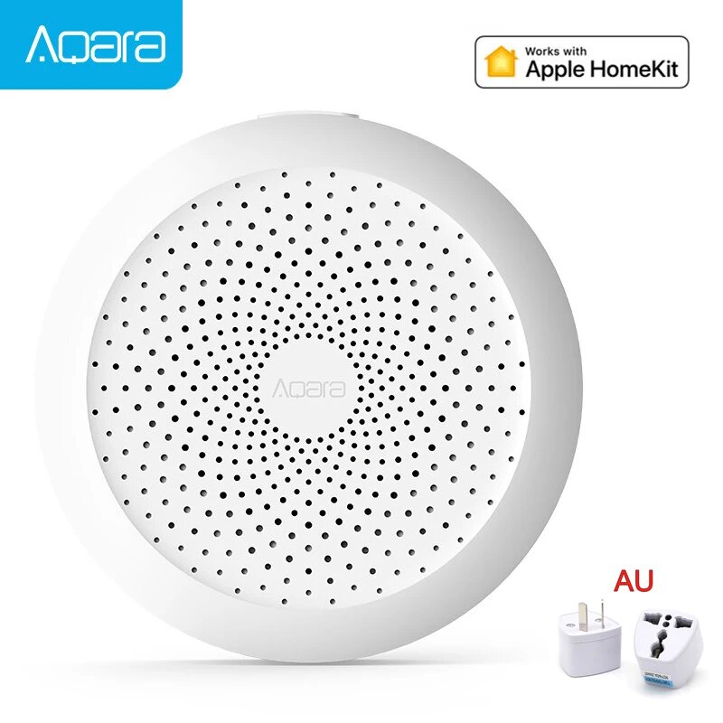 2024 Новейший шлюз Aqara Smart Hub M1S Gateway беспроводной Zigbee 3.0 Wifi RGB LED ночной свет дистанционного управления для приложения Xiaomi Mijia Homekit - с добавлением разъема AU