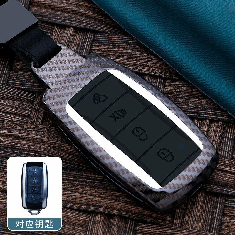 Tiejiang 6801 Серия Чехол для Ключей из Углеродного Волокна Модель F Черный - Премиальная Защита