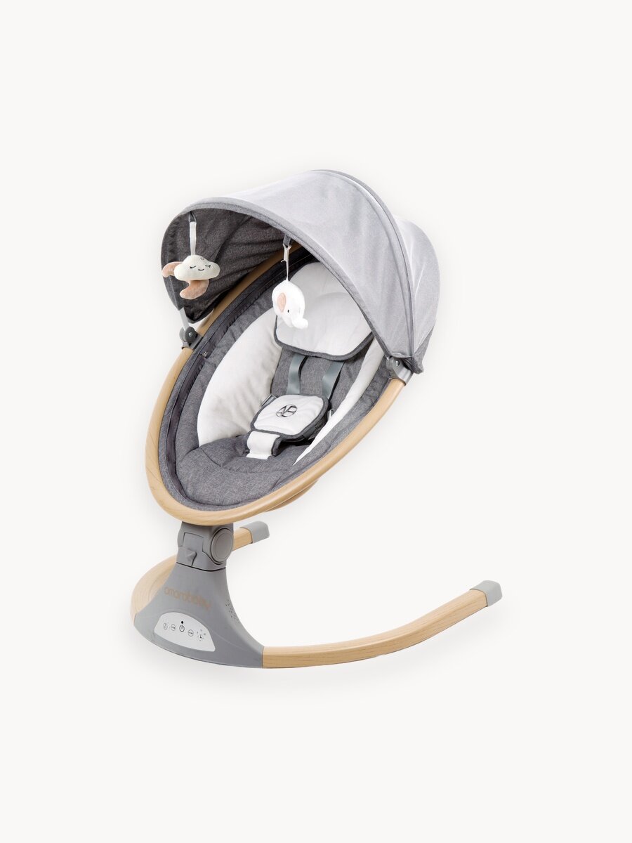Электронные качели детские AMAROBABY ERGO SWING, серый