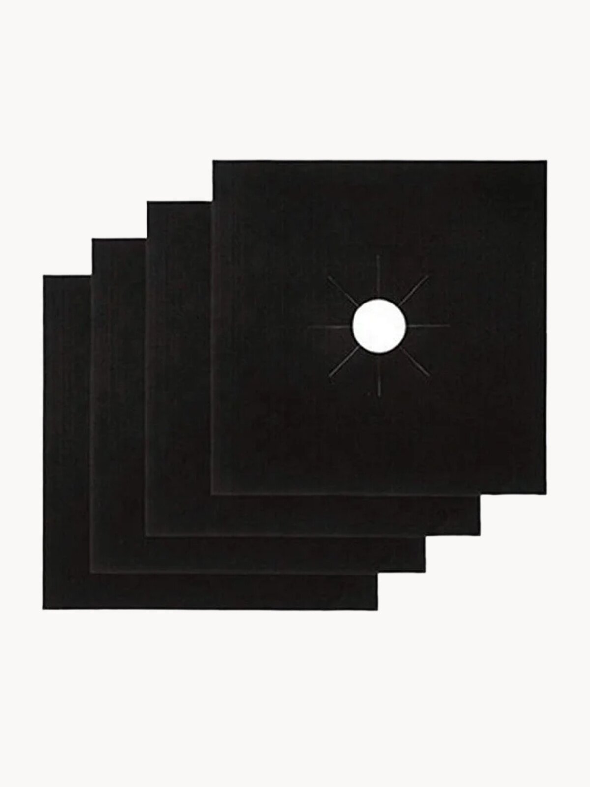 Многоразовая защита для газовых плит/накладки для плиты/защита от брызг жира, комплект 4 шт. цвет черный