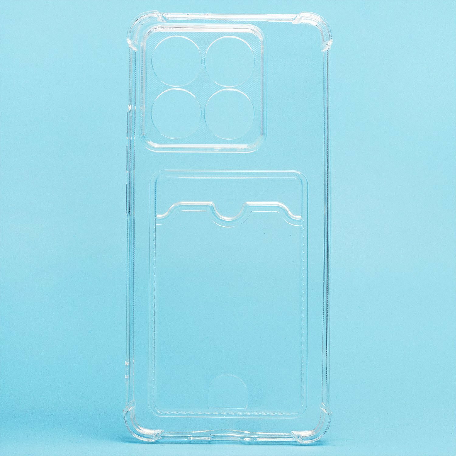 Чехол накладка SC278 с картхолдером для Xiaomi 14T (прозрачный)