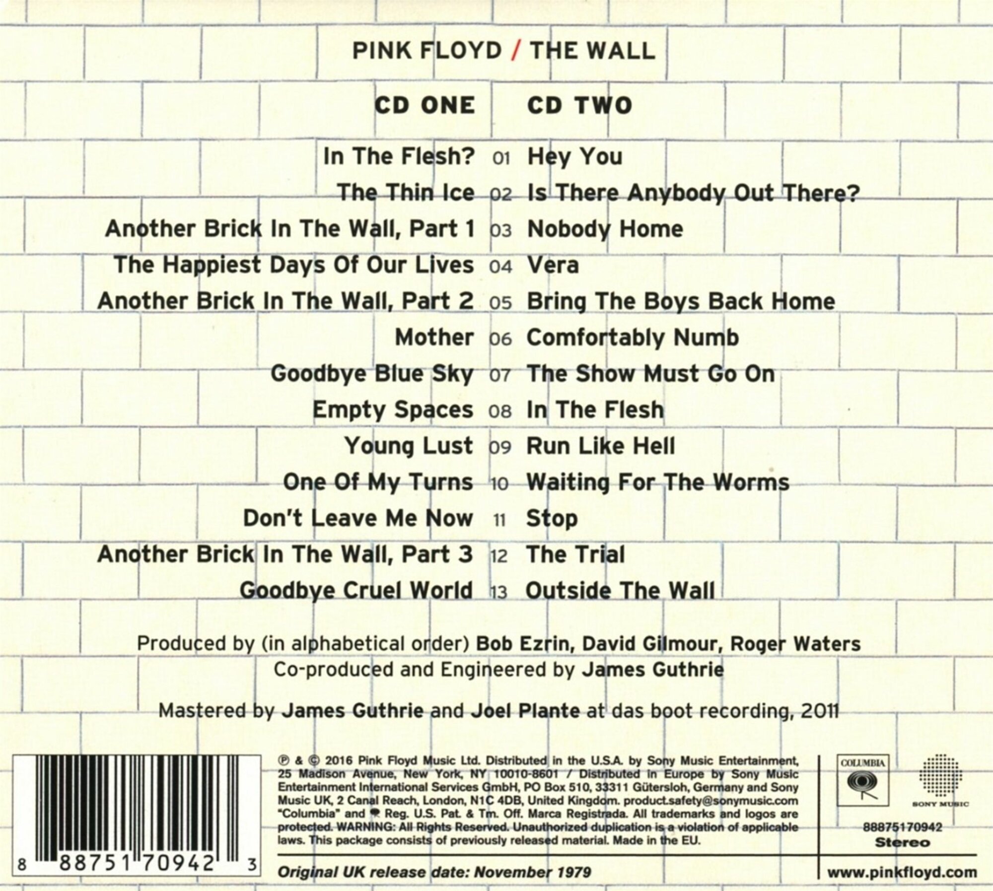 Диск Pink Floyd - Wall (1 CD) — фото 1