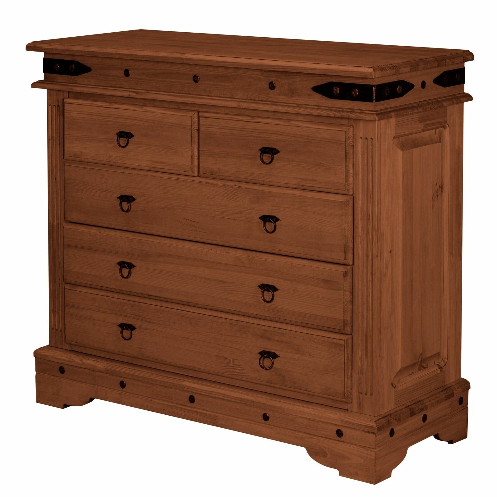 Комод "викинг" 03 из массива сосны (орех)