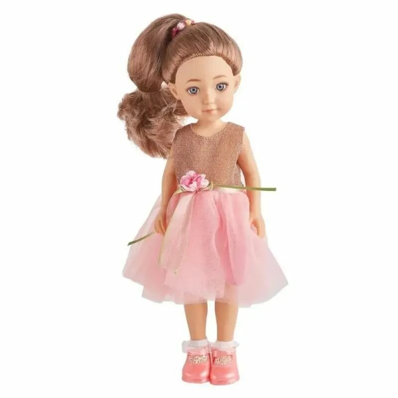 Кукла КНР Fashion 32 см, в персиковом платье с розой, с аксессуарами, 14 предметов