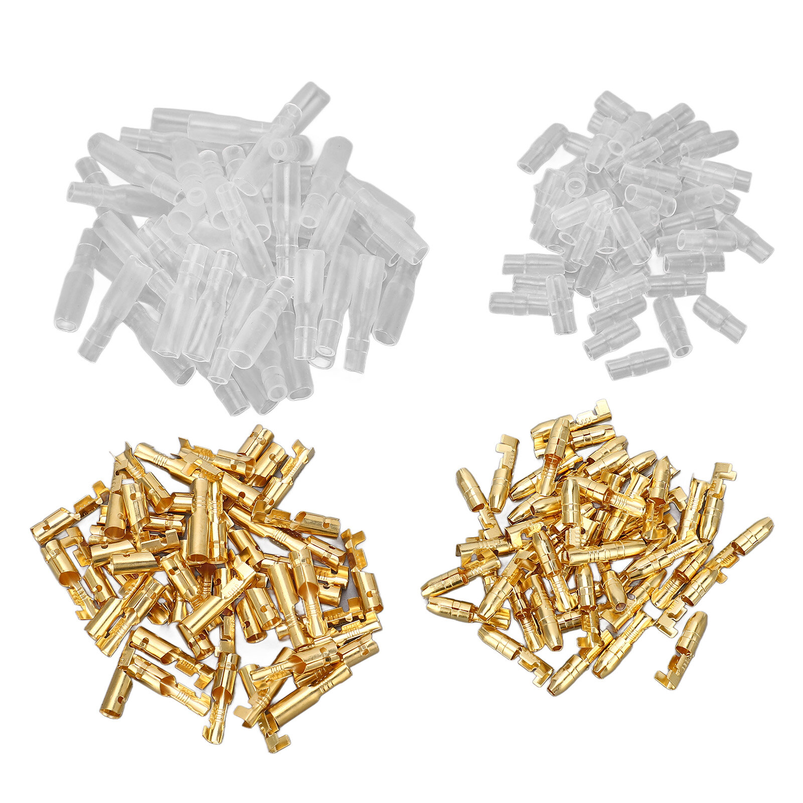 200Pcs Cold Crimp Pressed Terminal Connectors with Insulation Sheath Waterproof Male Female Butt