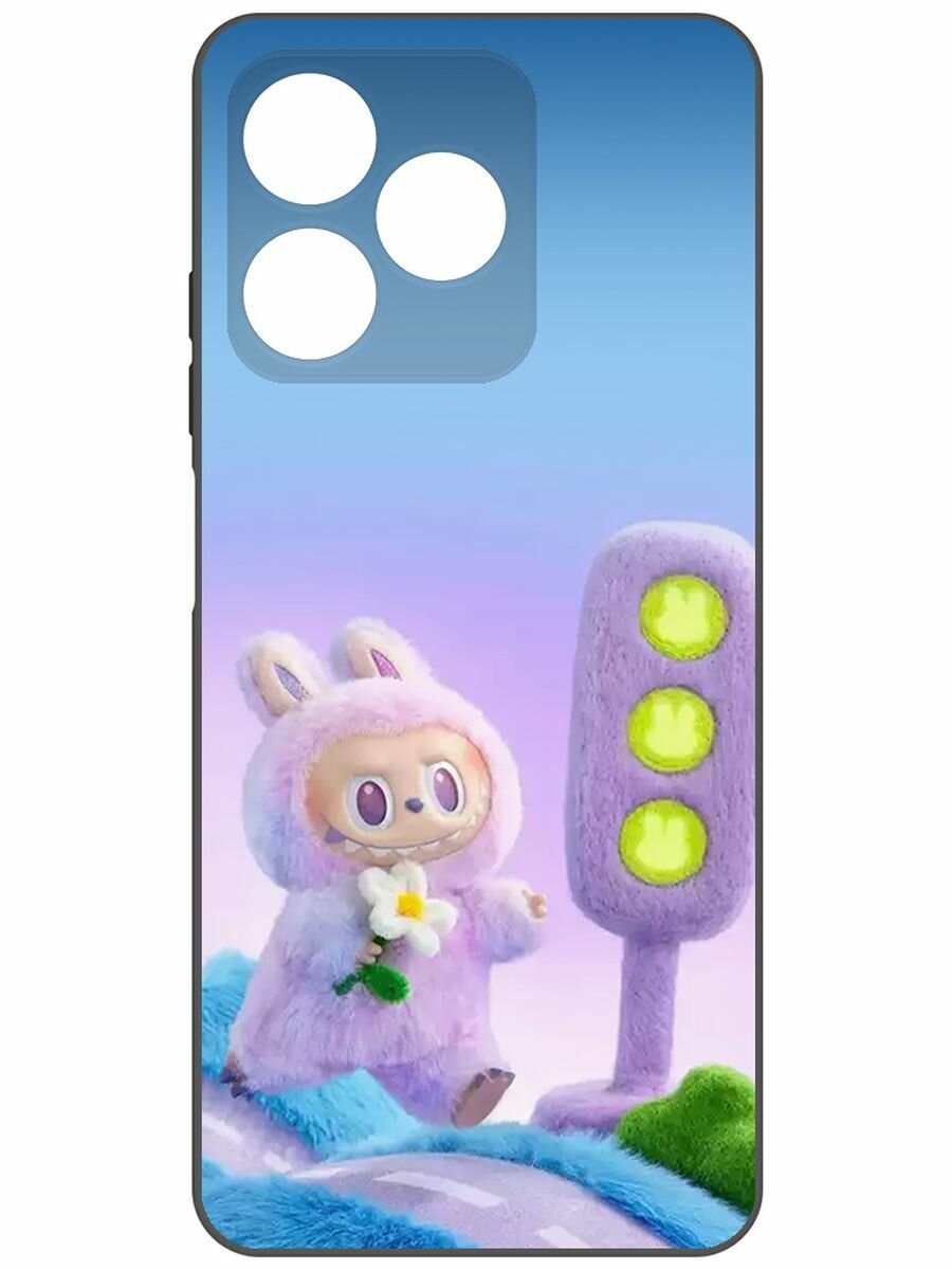 Чехол-накладка Krutoff Soft Case Лабубу Удача для Realme C61 черный