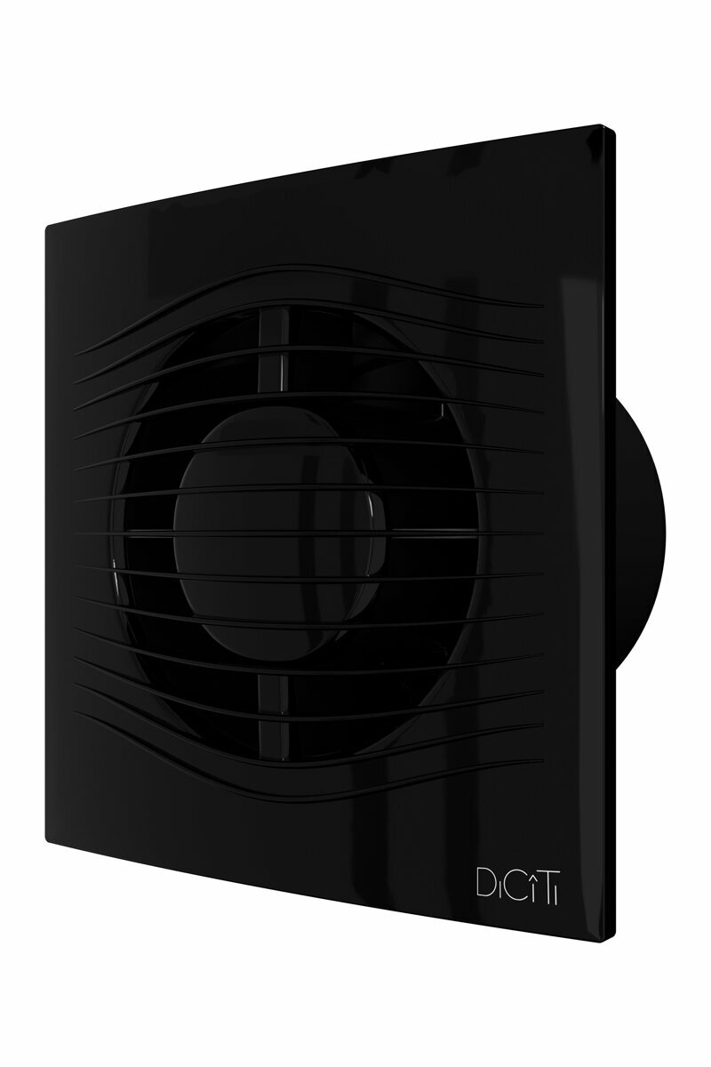 Вентилятор накладной SLIM D100 обр. клапан Obsidian DICITI