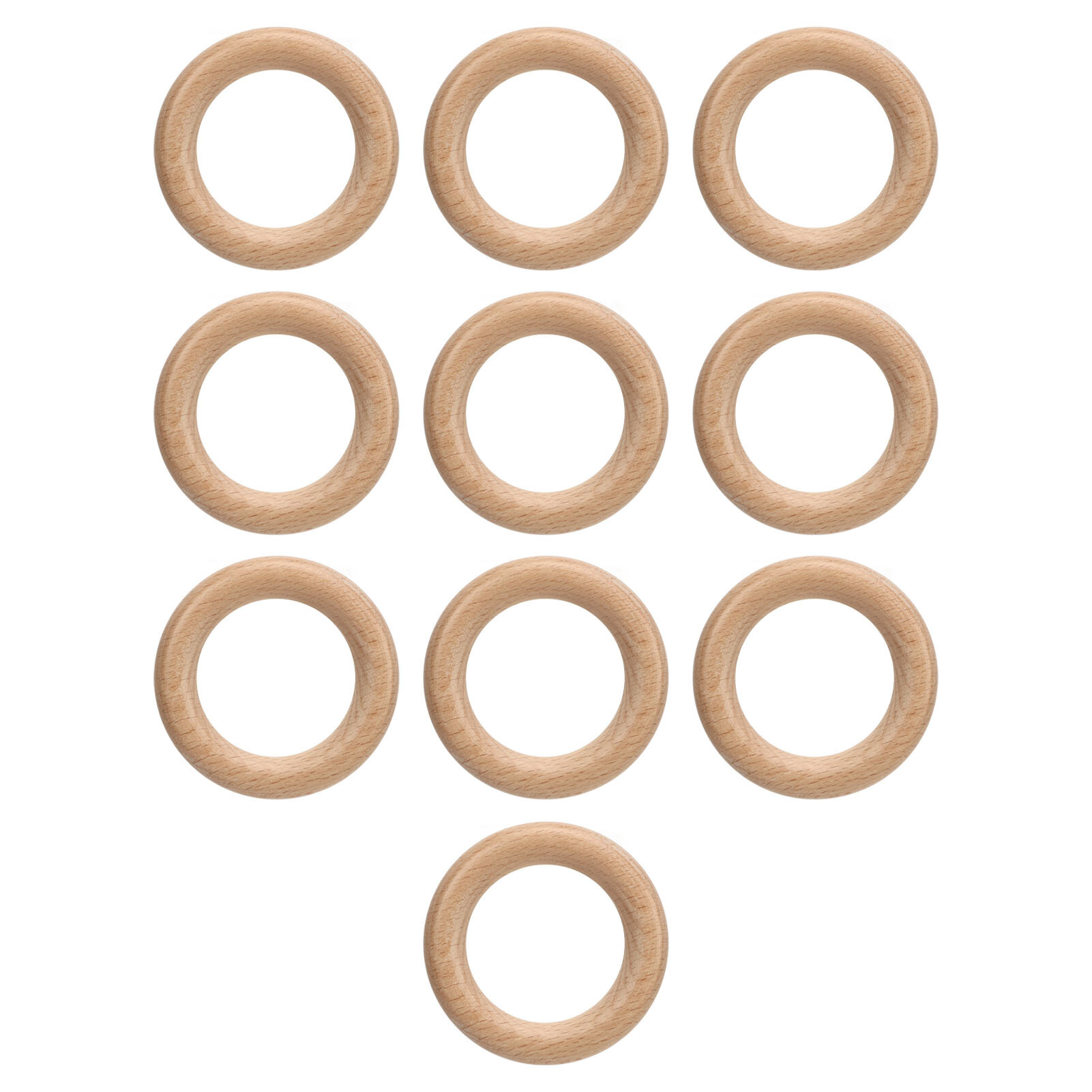 10 шт. деревянные кольца с натуральной полировкой, гладкое, удобное на ощупь, деревянное кольцо, подвеска, 8 см/3,1 дюйма