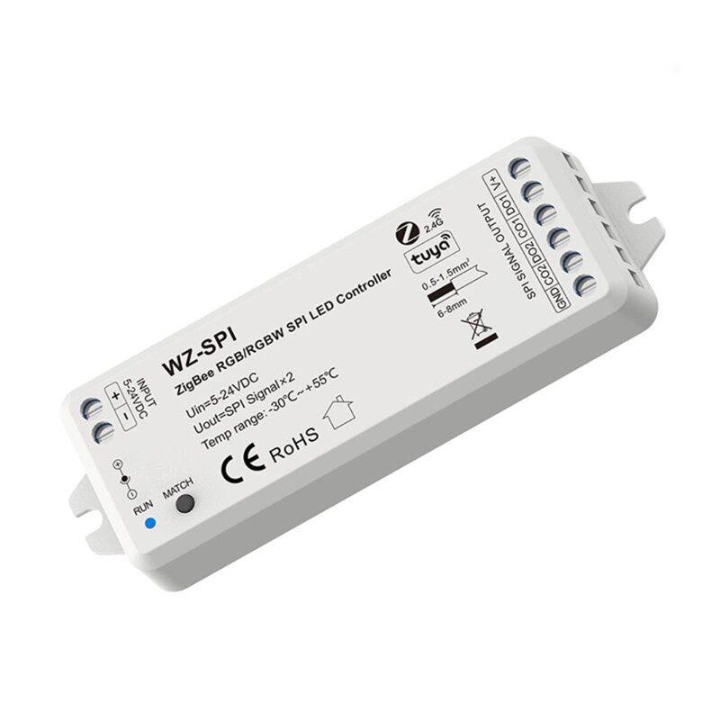 5-24VDC Zigbee & RF RGB/RGBW SPI светодиодный контроллер WZ-SPI (приложение Tuya)
