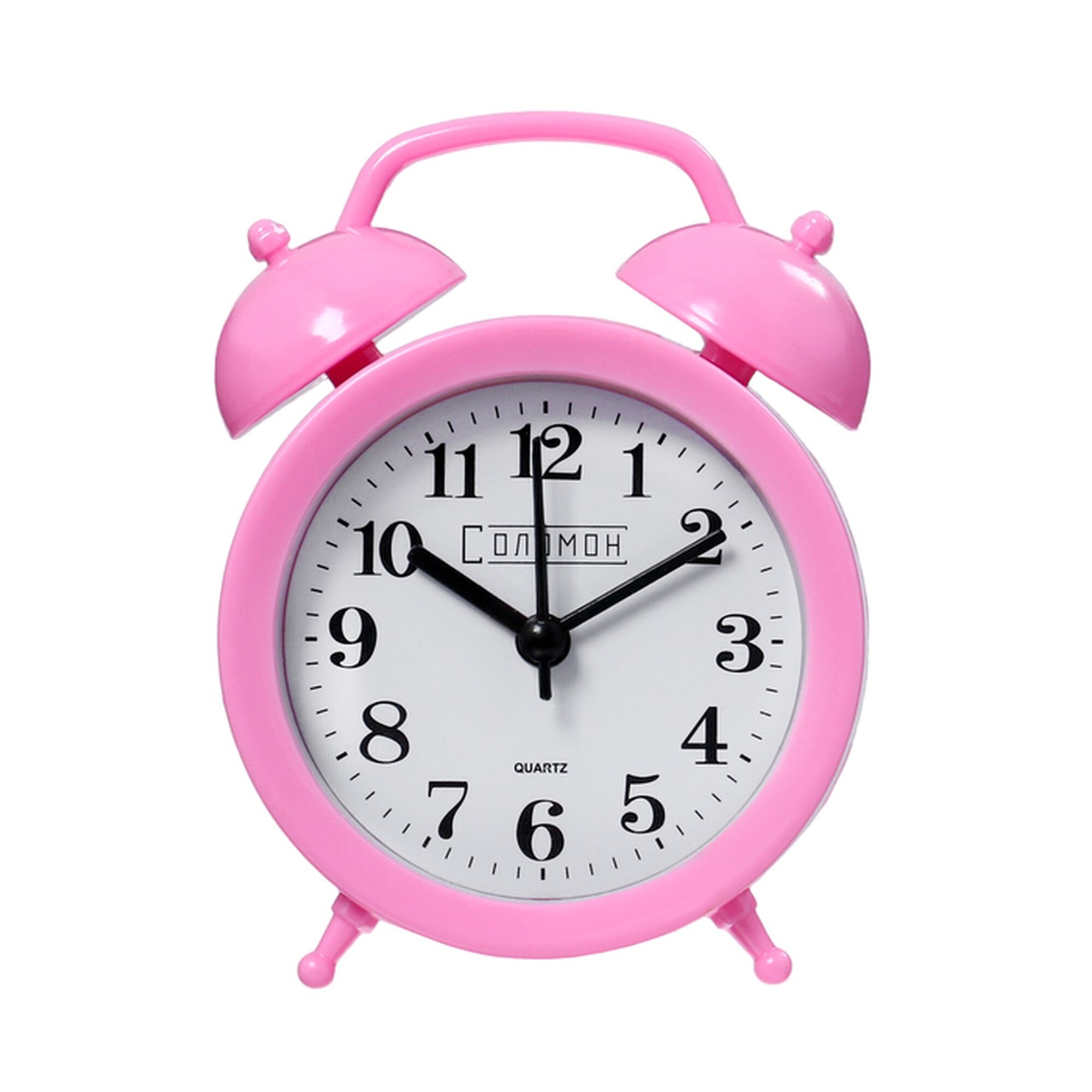 Часы-будильник настольные "Классика", дискретный ход, 12 х 8.5 см, 1хАА, розовые