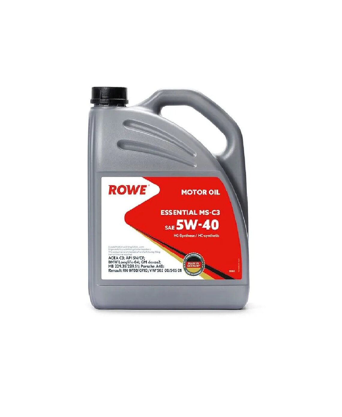 Моторное масло синтетическое ROWE Essential SAE 5W-40 MS-C3, 4 литра канистра