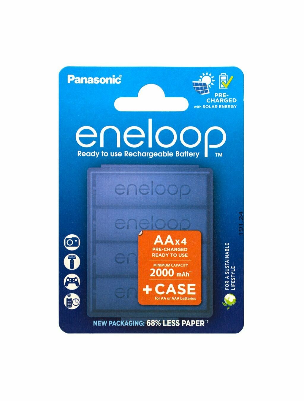 Аккумулятор Panasonic Eneloop AA 2000mAh BL-4 + футляр (BK-3MCDE/4CP+case)