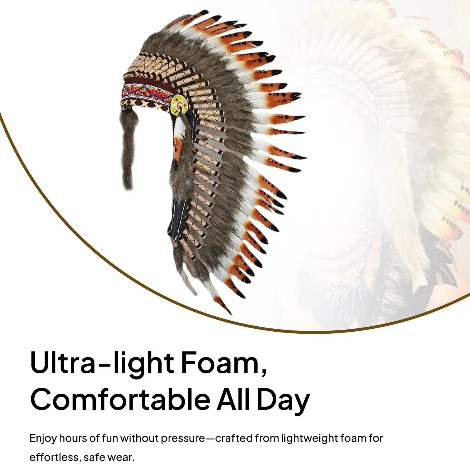 Индейский головной убор Phenovo из полиэстера
