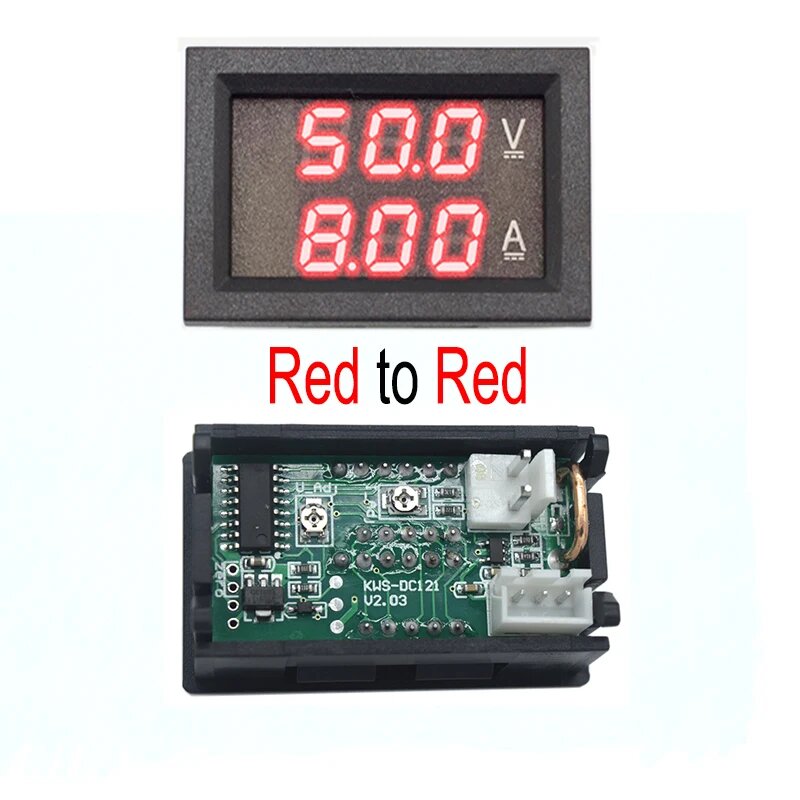 Постоянный ток 0-100 в 0-10A цифровой вольтметр Амперметр Мини светодиодный дисплей Автомобиль Мотоцикл электрический велосипед тестер напряжения измеритель тока, для батареи 0.56in Red to Red
