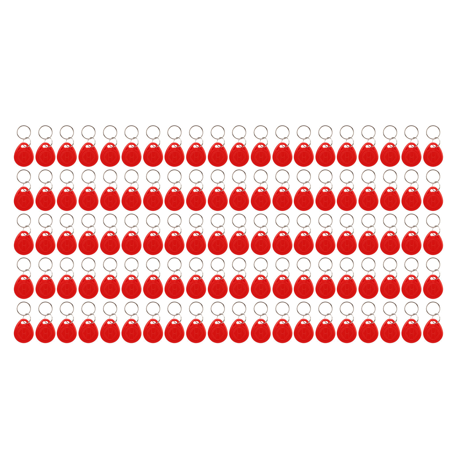 100 шт. RFID-брелоков 125 кГц, водонепроницаемые, чувствительные к импульсному сигналу, бесконтактные ID-карты-метки для системы контроля доступа, красные.