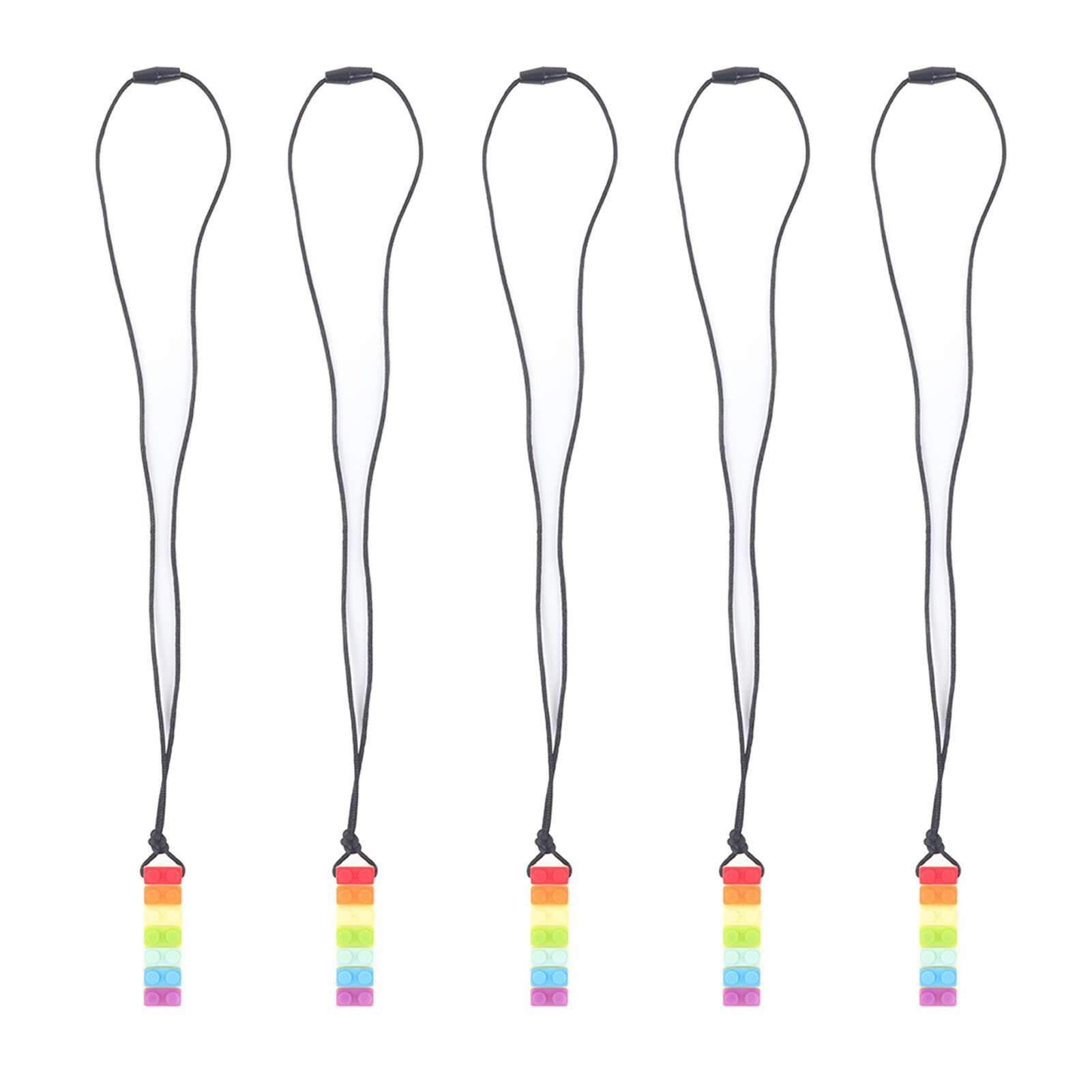 Детский прорезыватель-ожерелье, мягкий, для массажа десен, красочный силиконовый сенсорный кулон для младенцев, для мальчиков и девочек, 5 шт, желтый.