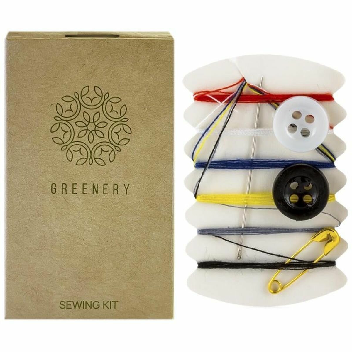 Швейный набор Greenery в картонной упаковке, 5 предметов, 500шт.